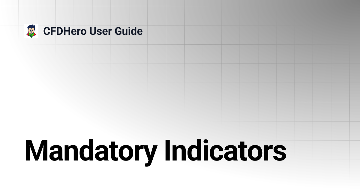 Mandatory Indicators | CFDHero User Guide